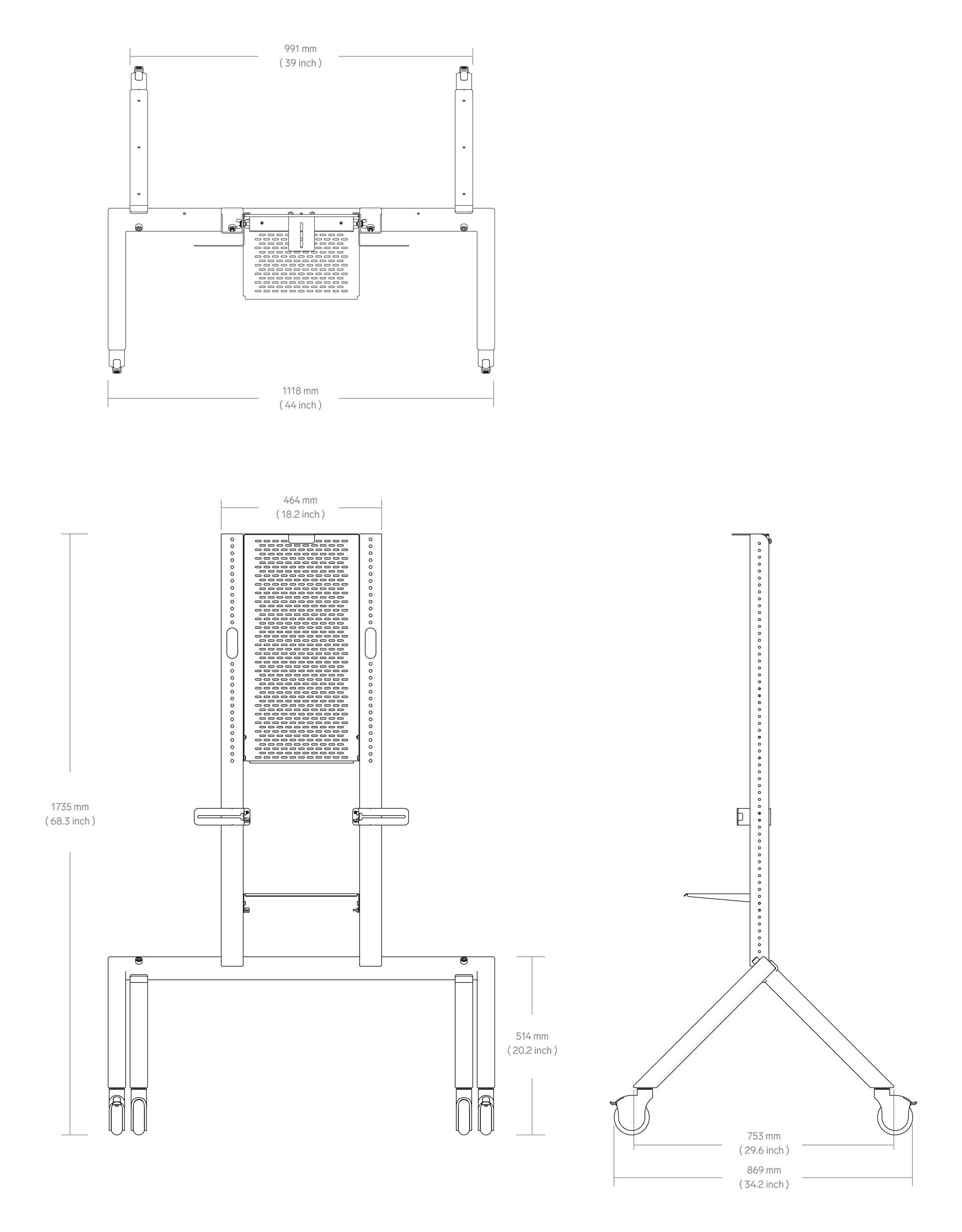 AV Cart for Google Meet Series One Room Kits | Heckler