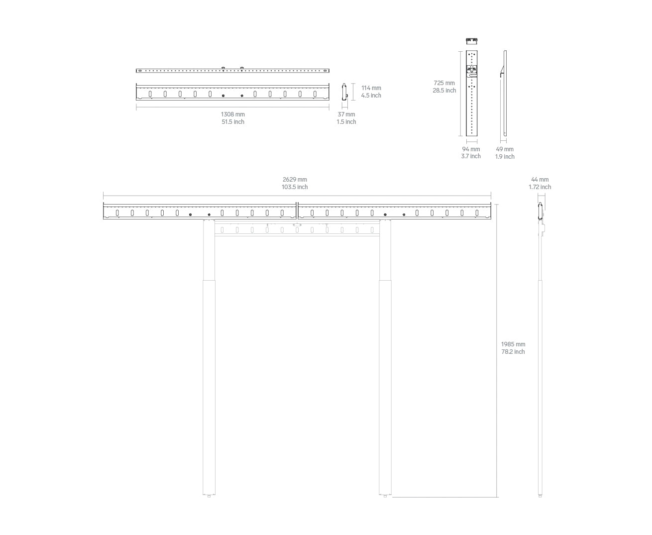 Dual Display Kit for AV Wall | Video Meeting Hardware | Heckler
